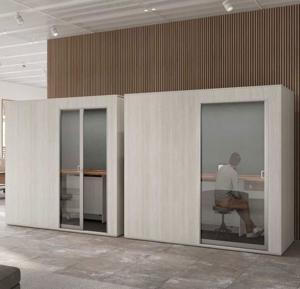 Double Work Pod - Sliding Door And Desk- My Office Pod
